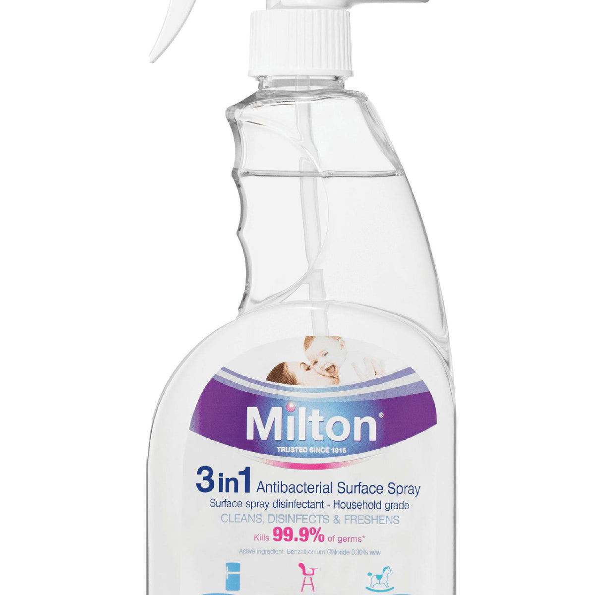Milton Antibacterial 3 In 1 Surface Spray Bottle, (500ml) – Babies R Us ...